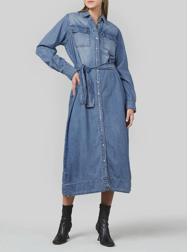 Naia Denim Dress - Pacific Blue – HEM Store